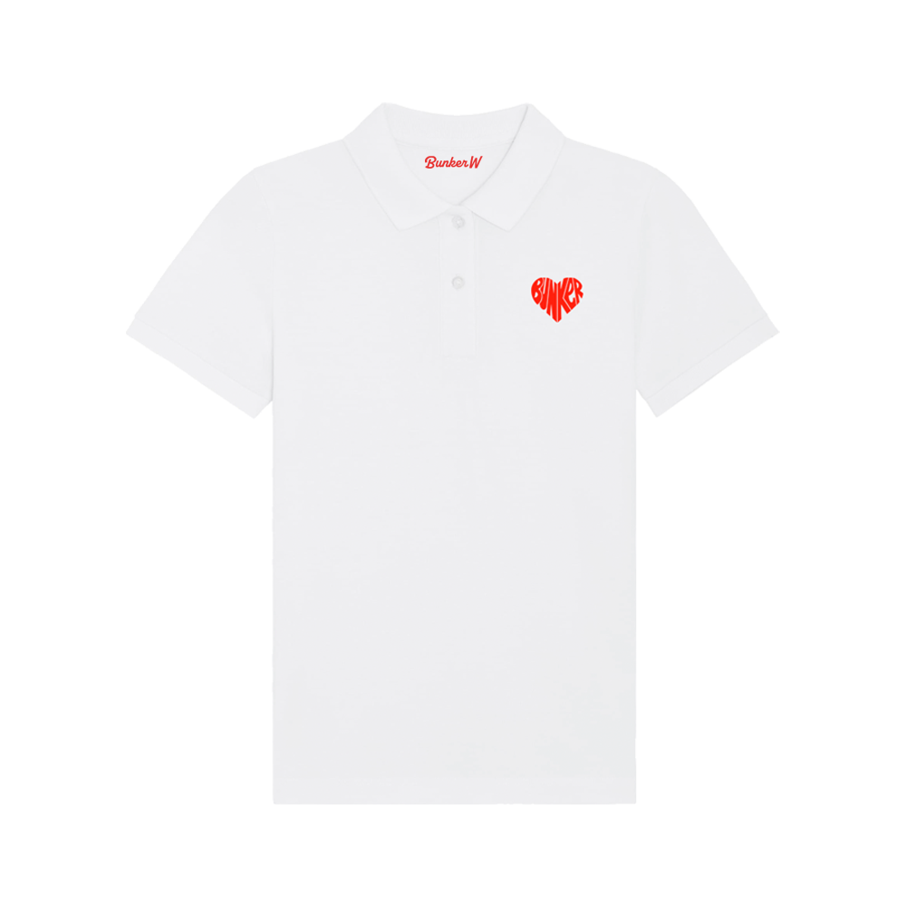 Polo Shirt Heart Logo Keith Haring Heart Logo Short Sleeve Polo